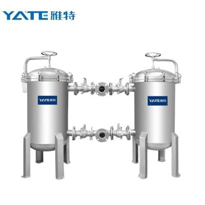 China PP/PE Filter Material Edelstahl Duplex Beutelfiltergehäuse für Saft, Sirup, Wein, Milchfiltration in Maschinenreparaturwerkstätten zu verkaufen