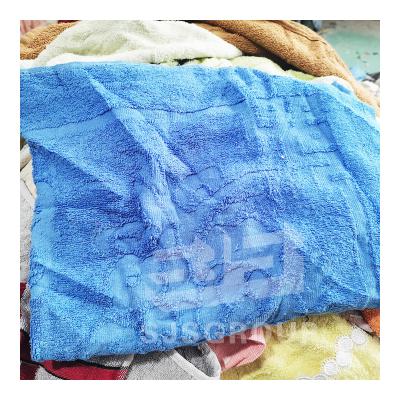 중국 Super Absorption Mixed color Industrial Cleaning cotton rags Cut Reused Towels Rags Terry Cloth Wiping Rags 판매용