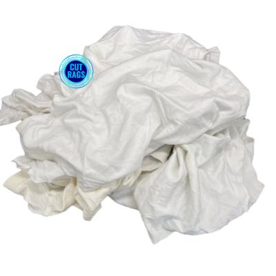 Κίνα Good absorbency Cotton Knit Rags Fabric 100% Cotton Export Oriented Garment Cutting Clips Reclaimed 25lb Box of White Ra προς πώληση