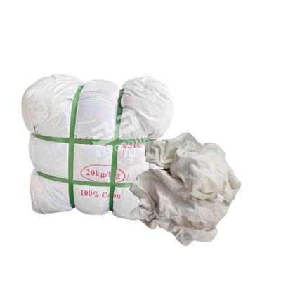 중국 100% reused 10 KG bales 100 cotton wholesale direct cheap textile waste white cotton knit bag rags 판매용