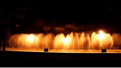 中国 大規模の火のスプレー Dimentional 1 つの水特徴が付いている音楽的な水噴水 販売のため