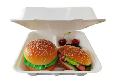 Cina contenitore d'imballaggio da portar via eliminabile biodegradabile di alimenti a rapida preparazione del compartimento della scatola di cartone 3 del clamsell 9inch per il ristorante in vendita