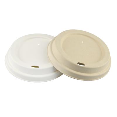 China Bagaço natural da cana-de-açúcar da tampa Compostable biodegradável do copo de Eco para reduzir a polpa tampas do copo do Livro Branco de 80mm à venda