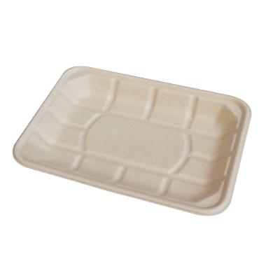 China El plato de papel disponible de la comida del bagazo, placa cuadrada de la pulgada 8*6 para se lleva los alimentos de preparación rápida en venta