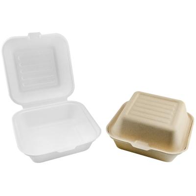 Cina Contenitore di contenitore di alimento della polpa della bagassa per alimenti a rapida preparazione Amburgo e bianco a 6 pollici o la natura dell'alimento di Takeway in vendita