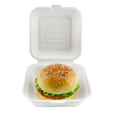 Cina Contenitore di contenitore di alimento per alimenti a rapida preparazione Amburgo e bianco a 6 pollici o la natura dell'alimento di Takeway concimabile in vendita
