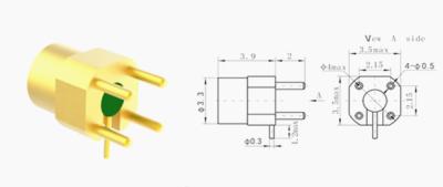 China Montaje de superficie de conector RF de ángulo recto masculino SSMP con retén completo Microstrip en venta