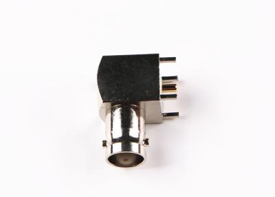 China Conector niquelado de la soldadura de BNC, conector de antena de la encrespadura de ángulo recto en venta