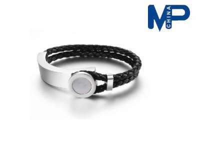 Cina Braccialetto unisex del cuoio dell'acciaio inossidabile, braccialetti di cuoio neri su ordinazione in vendita