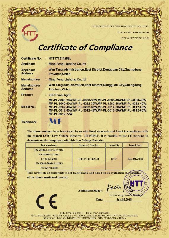 LED Panel Light CE-LVD - Ming Feng Lighting Co.,Ltd.