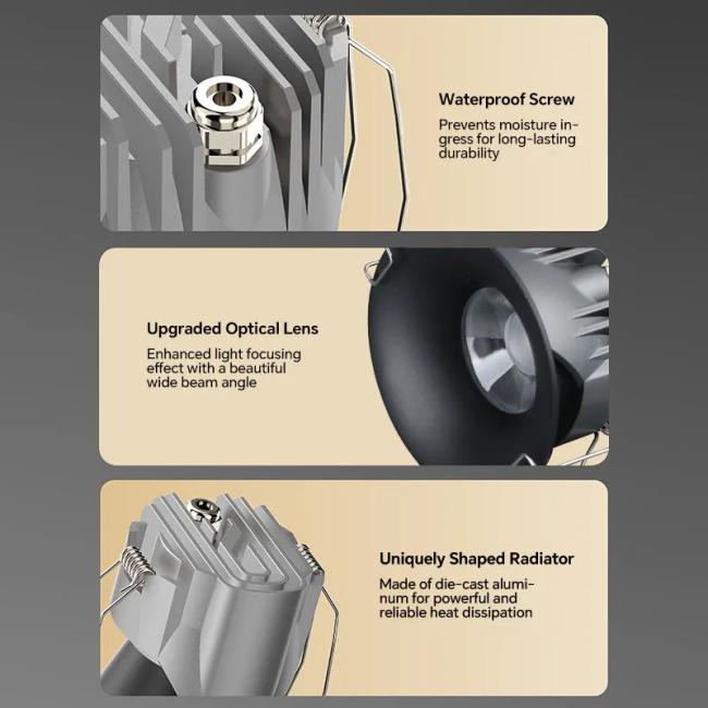 LED down light anti-glare features