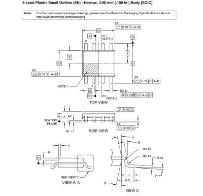 Китай Автомобильный обломок EEPROM Serial-I2C 3.3V/5V 24LC02B-I/SN 2K-Bit 256 x 8 IC памяти продается