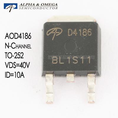 China FETs solo N-CH 40V 10A TO252 D4186 de Alpha And Omega Semiconductor de los MOSFETs del tiristor del diodo AOD4186 en venta