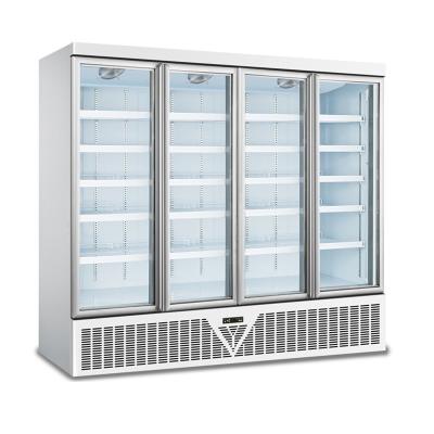 China 2024 4-Door Glass Door Display Supermarket Beverage Freezer Chiller 220V LED Light Cool Climate Type Refrigeration Equipment for sale