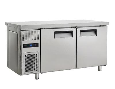 China 220V Single-Temperature Standing Unit Portable Undercounter Refrigerator Freezer with Two Doors Coolant Type for sale