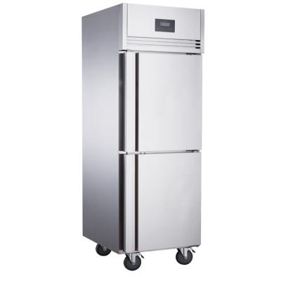 China Commercial Stainless Steel 2 Doors Freezer GN Upright Refrigerator Hotel Restaurant Kitchen Chiller Freezer for sale