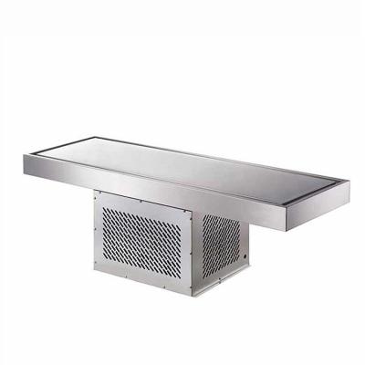 China Stainless Steel Exterior Hotel Buffet Built-In Cold Plate Freezer Fresh Food Display Table Commercial Refrigeration Equipment for sale