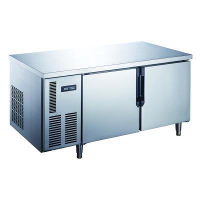 China 2024 Stainless Steel 2 Doors with Recessed Handle Undercounter Work Bench Table Top Fridge for sale