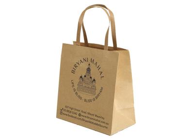 Cina Sacchi di carta pieghevoli di Kraft con la maniglia piana/logo che stampa SGS in vendita