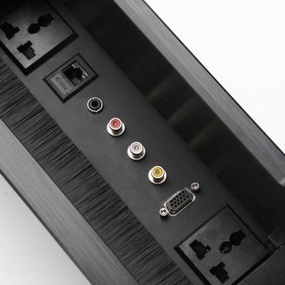 China Aluminium Meeting Table Socket Box Hidden Recessed Power Strip With Usb for sale