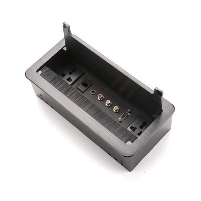 China Black Brush Conference Meeting Table Power Outlet Switch Socket Netbox for sale