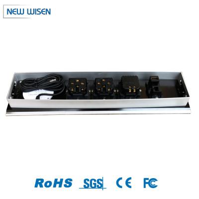 China 10A Desktop Power Sliding Socket Multimedia Electrical Outlet Box for sale