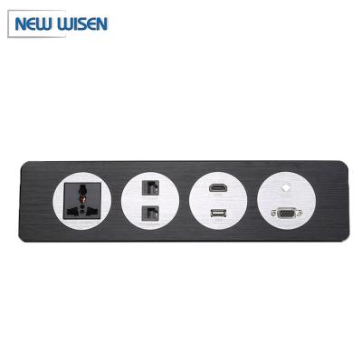 Aluminum Office Desk Power Outlet Socket For Furniture Tabletop Custom