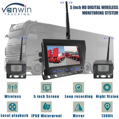 중국 5인치 무선 HD 디지털 DVR 쿼드 스플릿 디스플레이로 트럭 역행 안전 모니터링 판매용