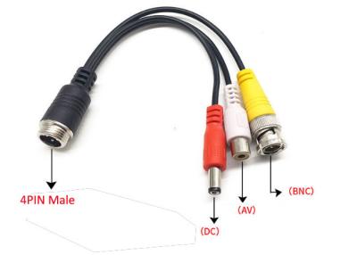 中国 BNCの男性へのMDVRシステム24cm車のビデオ・カメラ ケーブル4P M12 販売のため