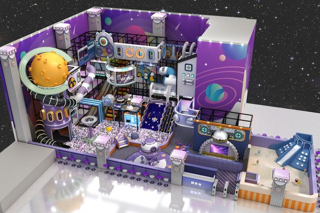 Custom plastic indoor play structure - side view