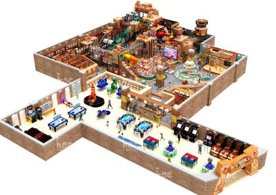 Cina Struttura da gioco interna personalizzata per bambini con scivoli e pareti per arrampicata in vendita