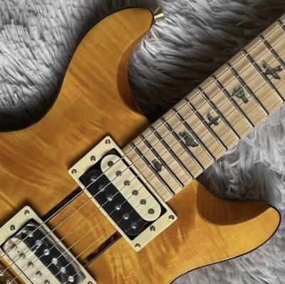 Chine Custom SE Santana Electric Guitar Chrome Part Abalone Bird Inlay Flame Maple Top à vendre