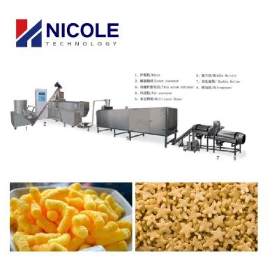 Chine Chaîne de production commerciale de souffle de maïs machine d'extrudeuse de nourriture soufflée par vis jumelle à vendre