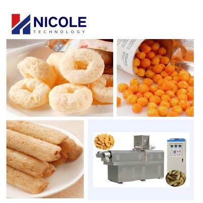Chine Chaîne de production commerciale de souffle de maïs machine d'extrudeuse de nourriture soufflée par vis jumelle à vendre