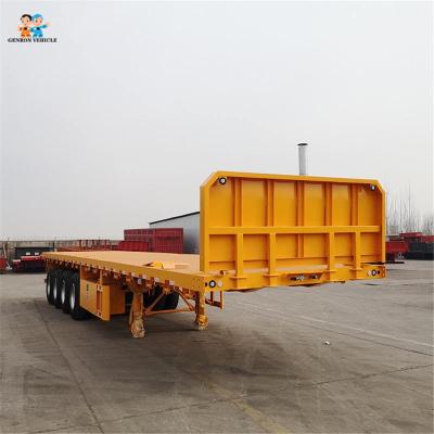 Chine De 40 généralistes de conteneur de lit plat remorque de camion semi avec la suspension mécanique de 4 axes à vendre