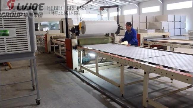 Full automatic laminating gypsum board production line in operation