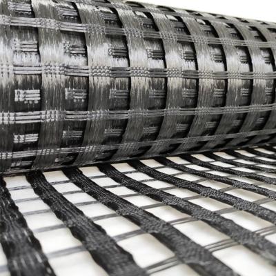 Cina Ponte di terra Strada Costruzione 50kn 80kn 100kn Poliestere Pet Geogrid Spessore 0,2 mm-4 mm in vendita