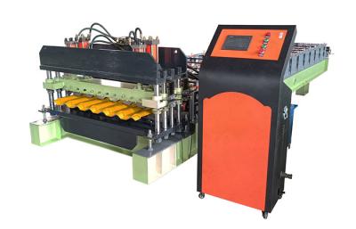 China reliable 7.5m Glazed Tile Roll Forming Machine With 5T Manual Decoiler for sale