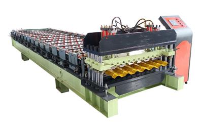 China reliable 7.5m Glazed Tile Roll Forming Machine With 5T Manual Decoiler for sale