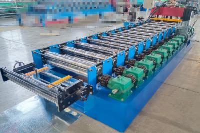 China SHITONG-840 13 Rows Electric PLC Glazed Tile Roll Forming Machine With Hydraulic Cutting for sale
