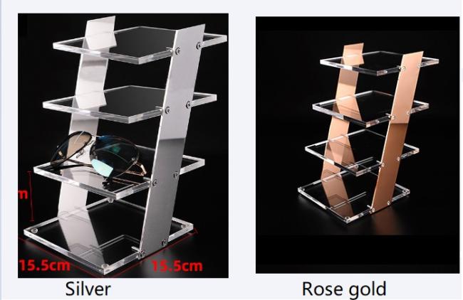 Close-up of 4-layer display stand frame