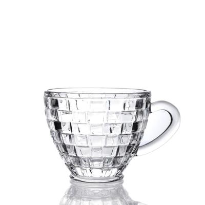 중국 Popular products 5oz Woven Collection Clear Transparent 150ml Coffee Mug Tea Glass 판매용