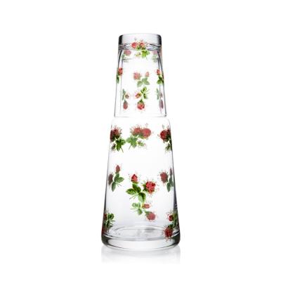 Chine Countryside Design Flower Decal Transparent Lead Free Crystal High Quality Handblown Carafe Set à vendre