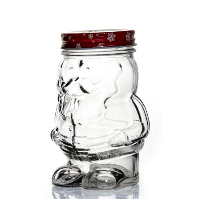 Κίνα Wholesale 15oz creative personality Santa Claus shape 470ml glass mason jar προς πώληση