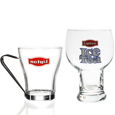 중국 Factory wholesale lead free high quality crystal transparent 400ml glass drink cup Ice Tea Cup 판매용