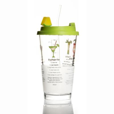 Κίνα Top quality 455ML 16OZ decals with straw and silicone llid glass juice drinking jar προς πώληση