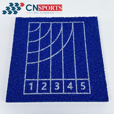 Cina Pista da corsa di gomma a spruzzo blu anti-UV non tossica con certificato IAAF in vendita
