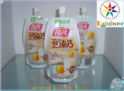 China A impressão colorida levanta-se o malote do bico que empacota para o leite e o sumo de laranja à venda