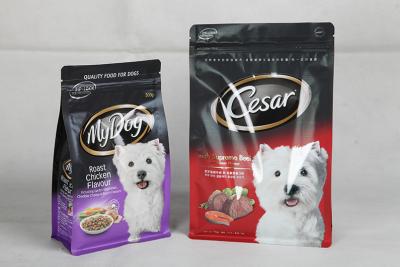 Cina Sacchetto d'imballaggio stampato risigillabile del fondo piatto del cibo per cani con la chiusura lampo in vendita