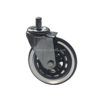 Cina 4 Inch PU Office Chair Rollerblade Office Chair Caster Wheels Replacement, Threaded Stem Roller Caster in vendita